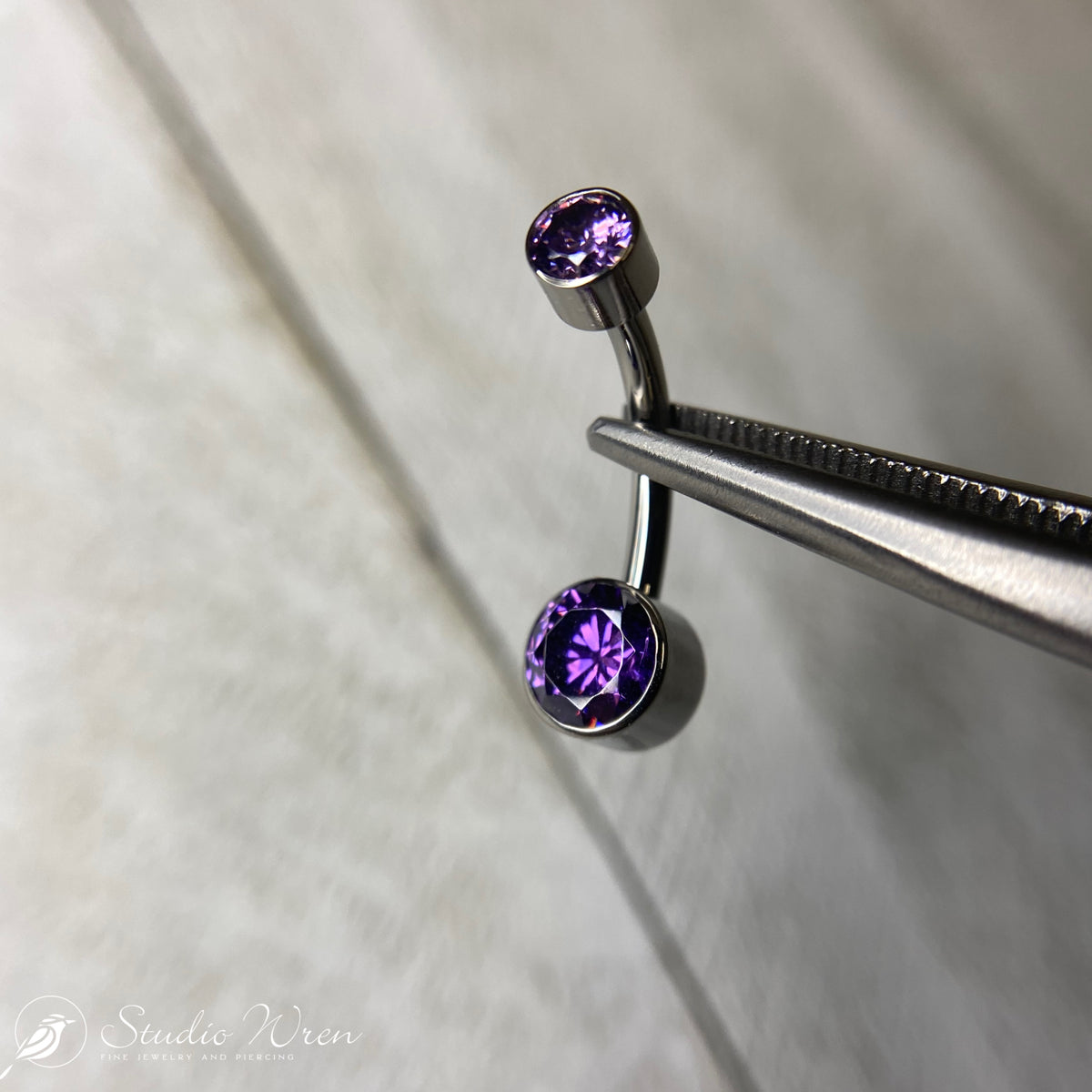 Amethyst Navel Curved Barbell – Studio Wren